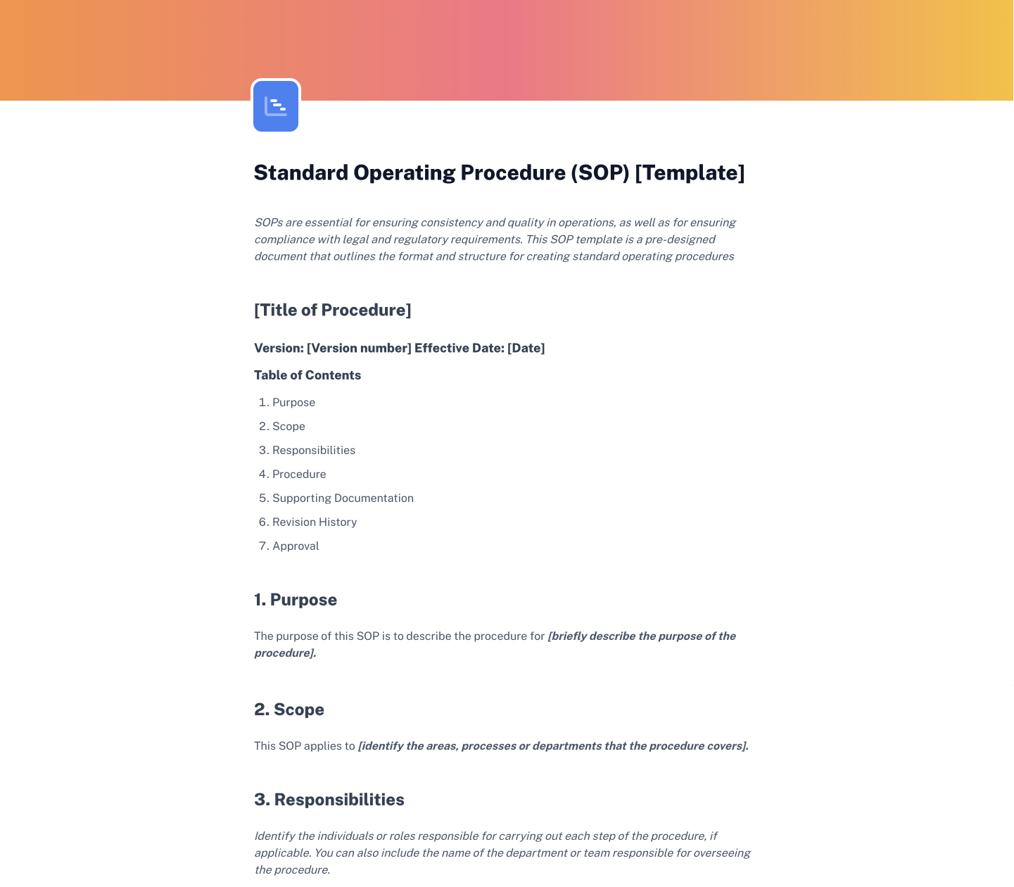 Standard Operating Procedure (SOP) Template | Scribe